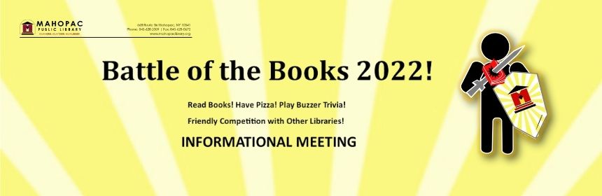 Middle School Battle of the Books Information Meeting - Mahopac Public ...