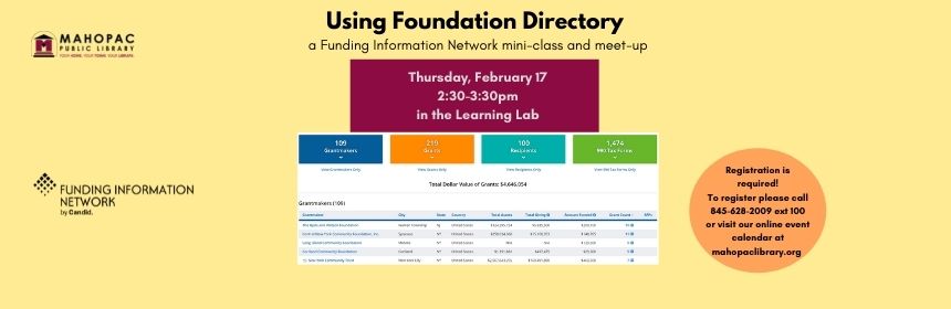 Using Foundation Directory for Nonprofits - Mahopac Public Library