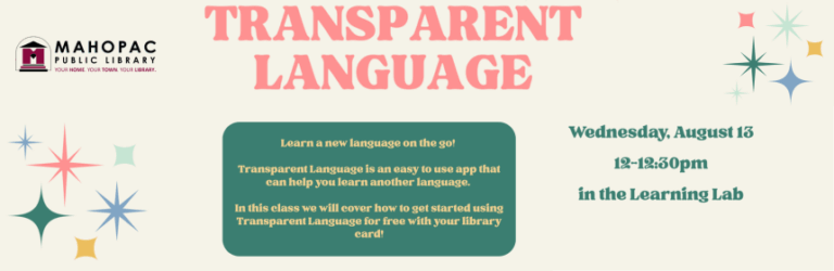 Transparent Language - Mahopac Public Library